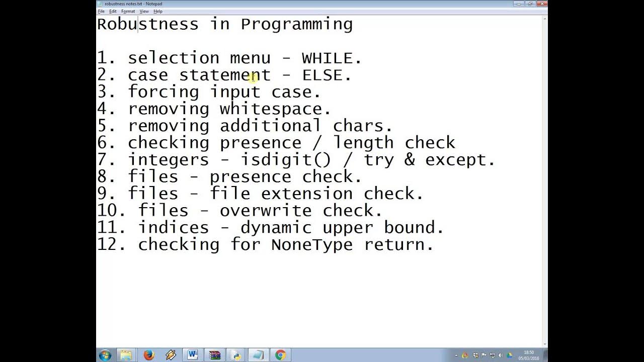 COMP1 - Robustness #5 - removing unwanted characters - YouTube