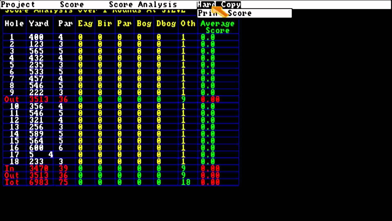 AMIGA OCS Golf Score By Ross Cleary In 1991 adf zip - YouTube
