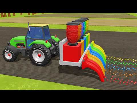 Silos Full of Colorful Seed Balls and Irreplaceable Tractors in Action - Guess the Colors