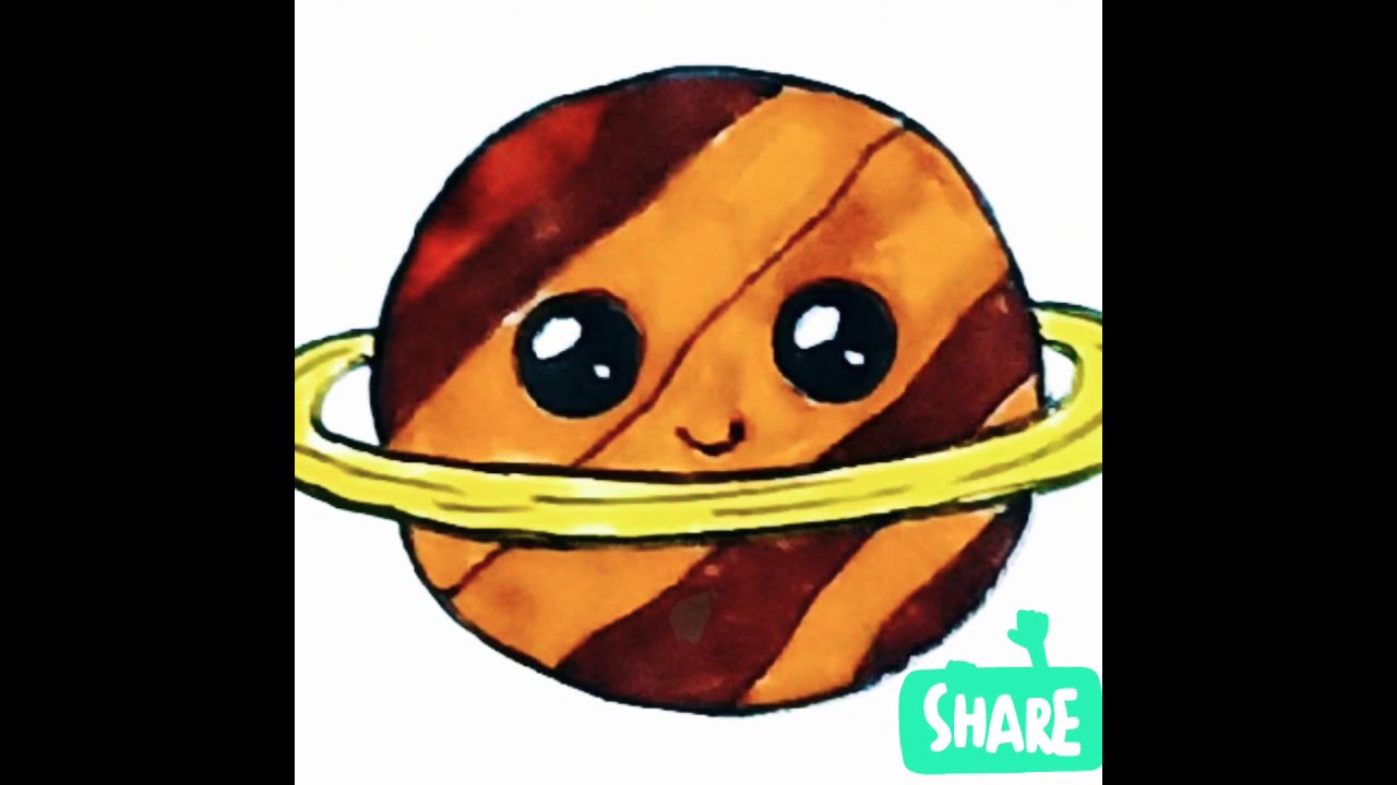 How to draw a cute Planet. - YouTube