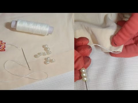 Moti work|pearl work on kurti|Moti work hand embroidery for Daman ...