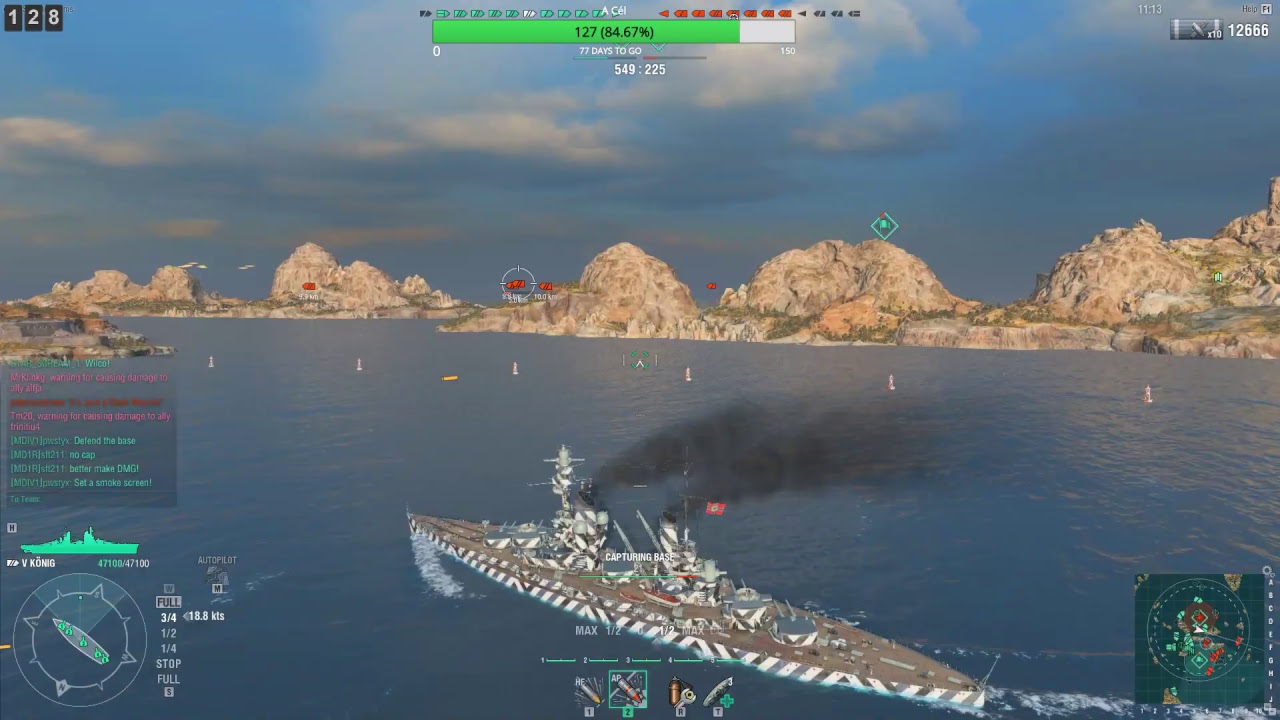 World of Warships Live - König, Wyoming, Myogi BB csaták - YouTube