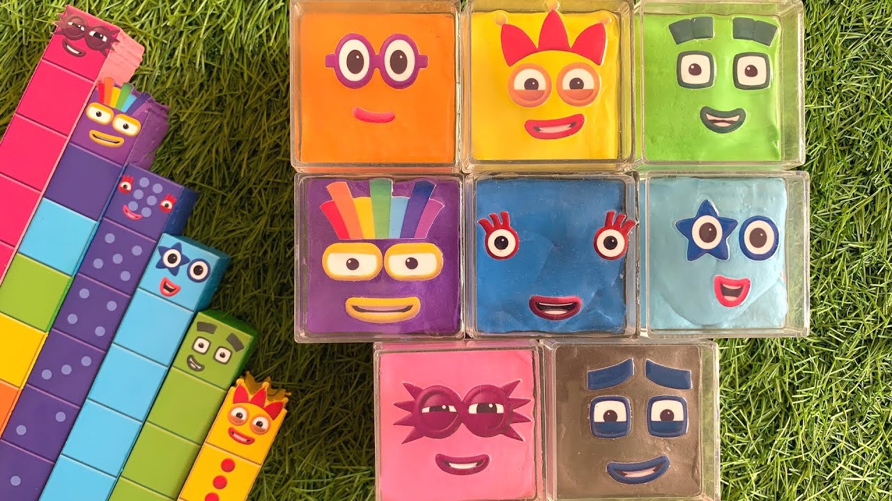 Numberblocks Rainbow CLAY in Box with 8 to 2 Puzzle Tetris ASMR ...