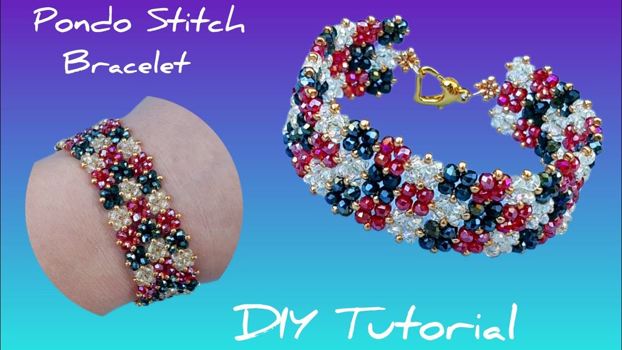 Pondo stitch bracelet with crystals/ Simple and elegant bracelet/Easy ...