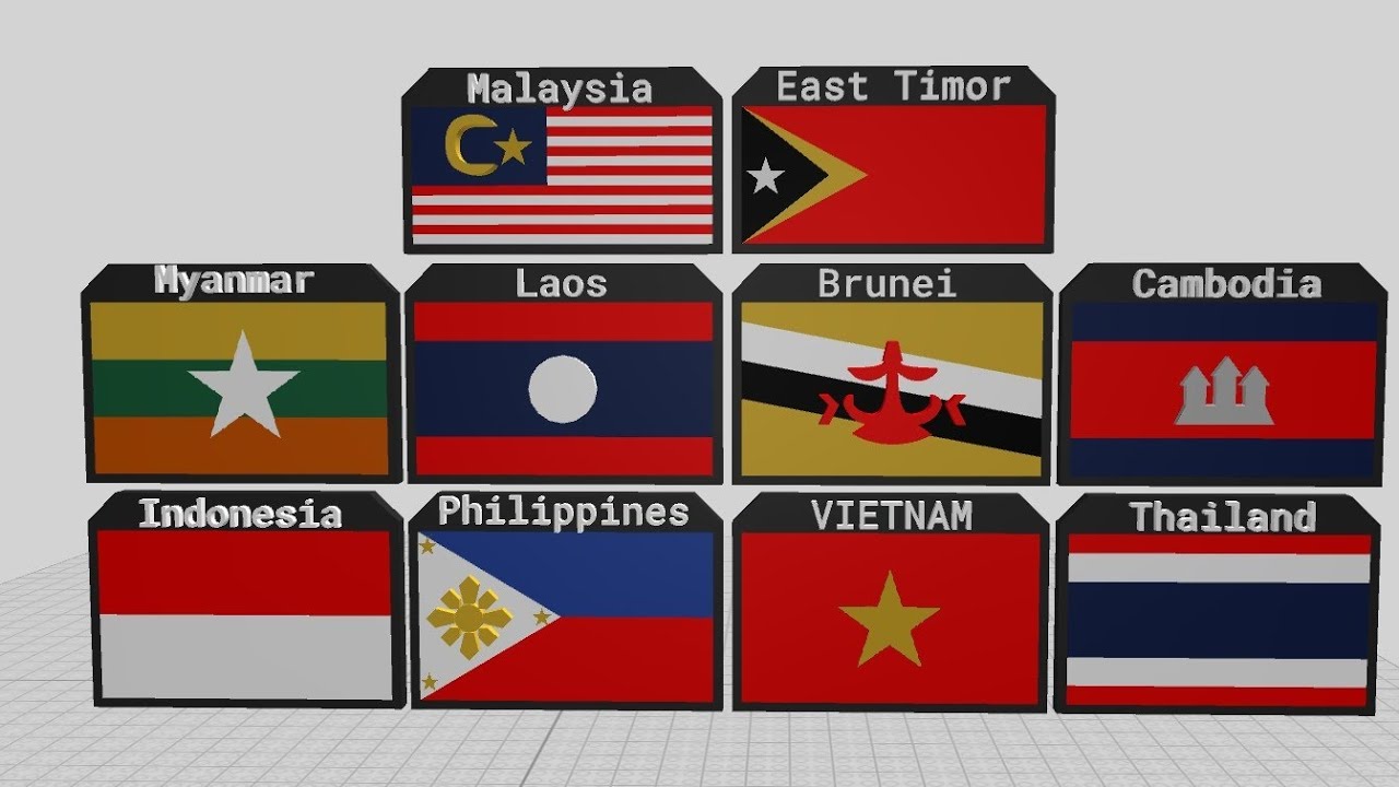 I made my custom flags from South East Asia (Draw bricks) - YouTube