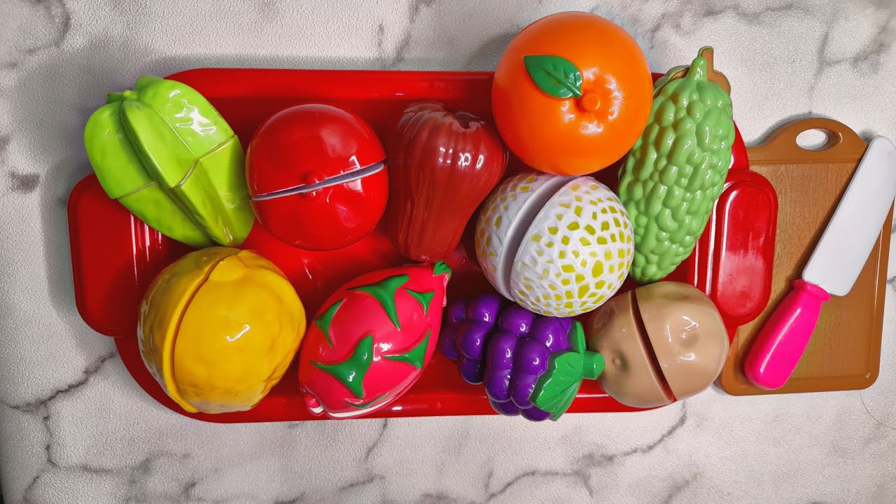 Oddly satisfying mixing fruits | cutting fruits and vegetables asmr | velcro toys asmr - YouTube