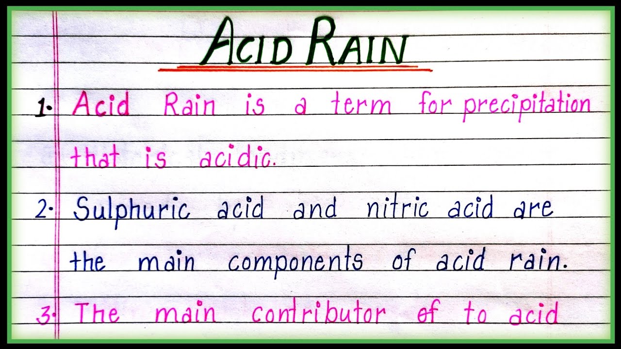 10 Lines on Acid Rain in English| Essay on Acid Rain| - YouTube