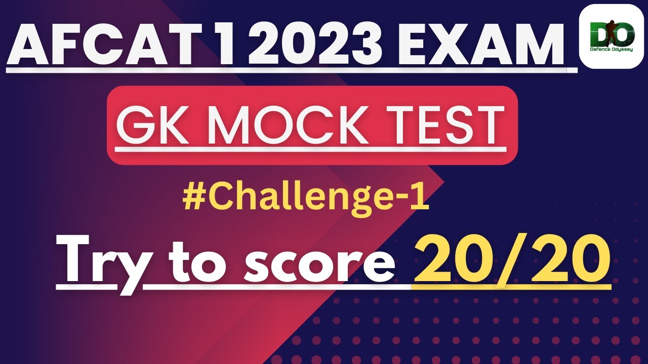 AFCAT 1 2023 Preparation | GS Mock Test | GS for AFCAT | Score 20/20 In ...