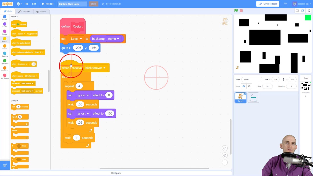 Blinking Maze Game - Make a Blinking Sprite - YouTube