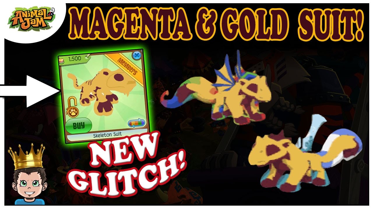 HOW TO GET THE GLITCHED MAGENTA & GOLD SKELETON SUIT ON ANIMAL JAM ...