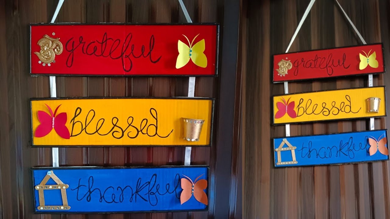 Door name plate ideas || Easy DIY Name Plate From Cardboard || How To ...