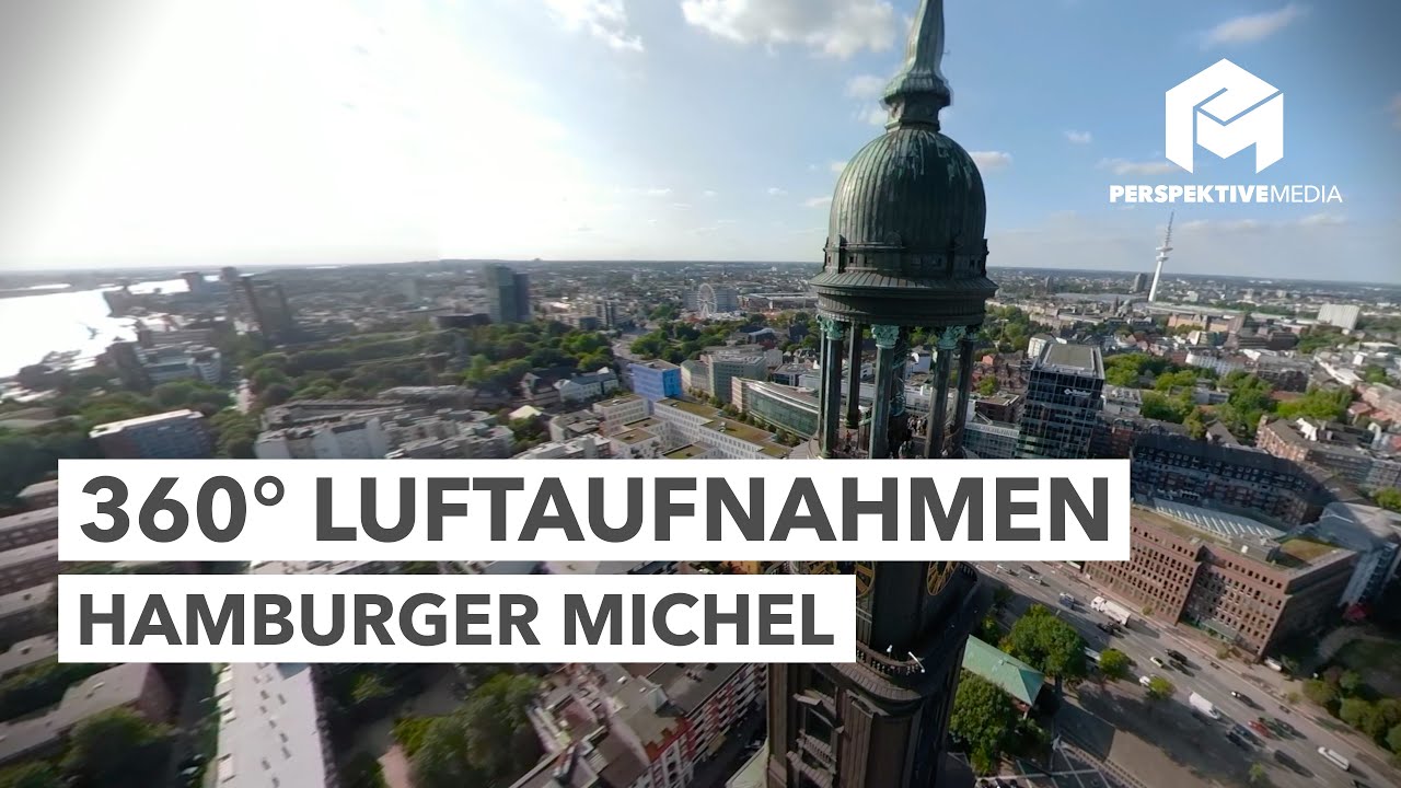 Der Hamburger Michel - 360° Luftaufnahmen Video - YouTube