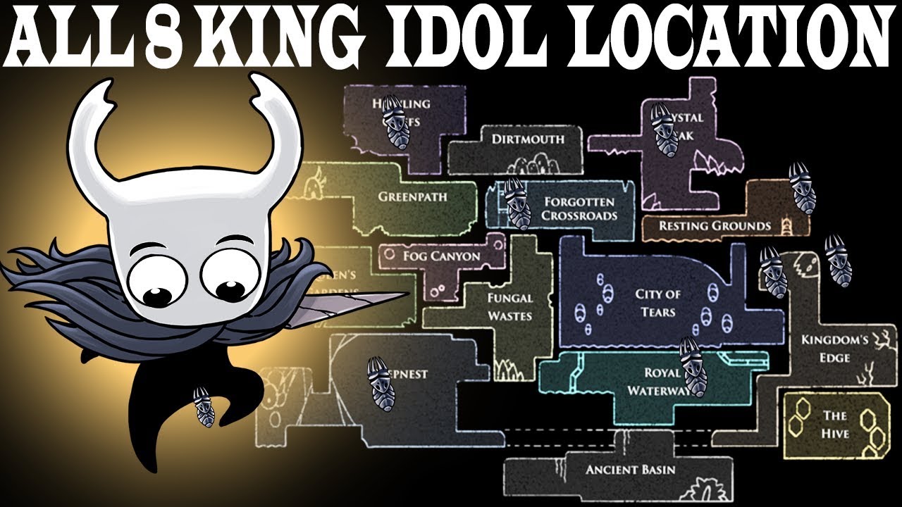 Hidden King Idols , All 8 hollow knight King idol location (godmaster ...