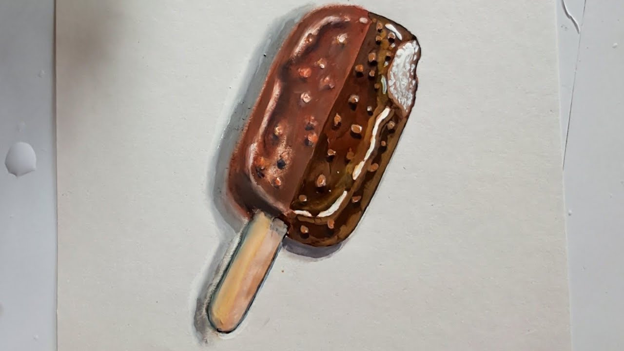 Which Looks More Delicious? 🍫 Oil Pastels vs Acrylic | Chocobar ...