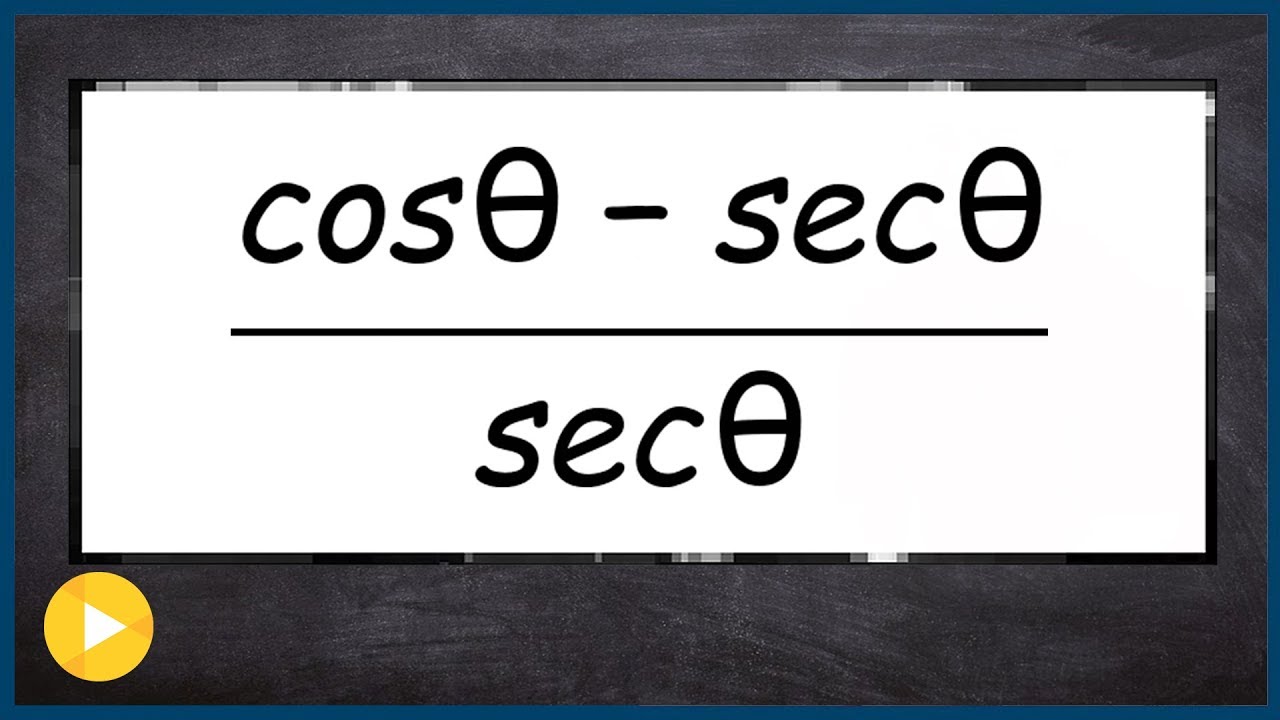 Simplify a trig expression by multiplying a cosine - YouTube