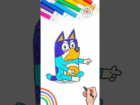 How to Draw Bluey | Draw Bluey Bandit Sitting Angry 🌈🐶 #bluey #forkids #short #viral #angry