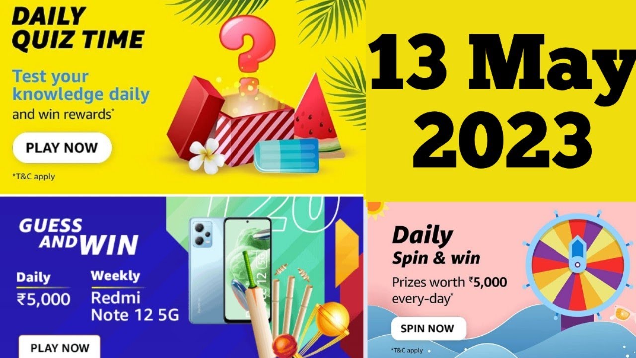 Amazon Guess And Win Quiz Answers Today | Amazon Quiz Today - YouTube