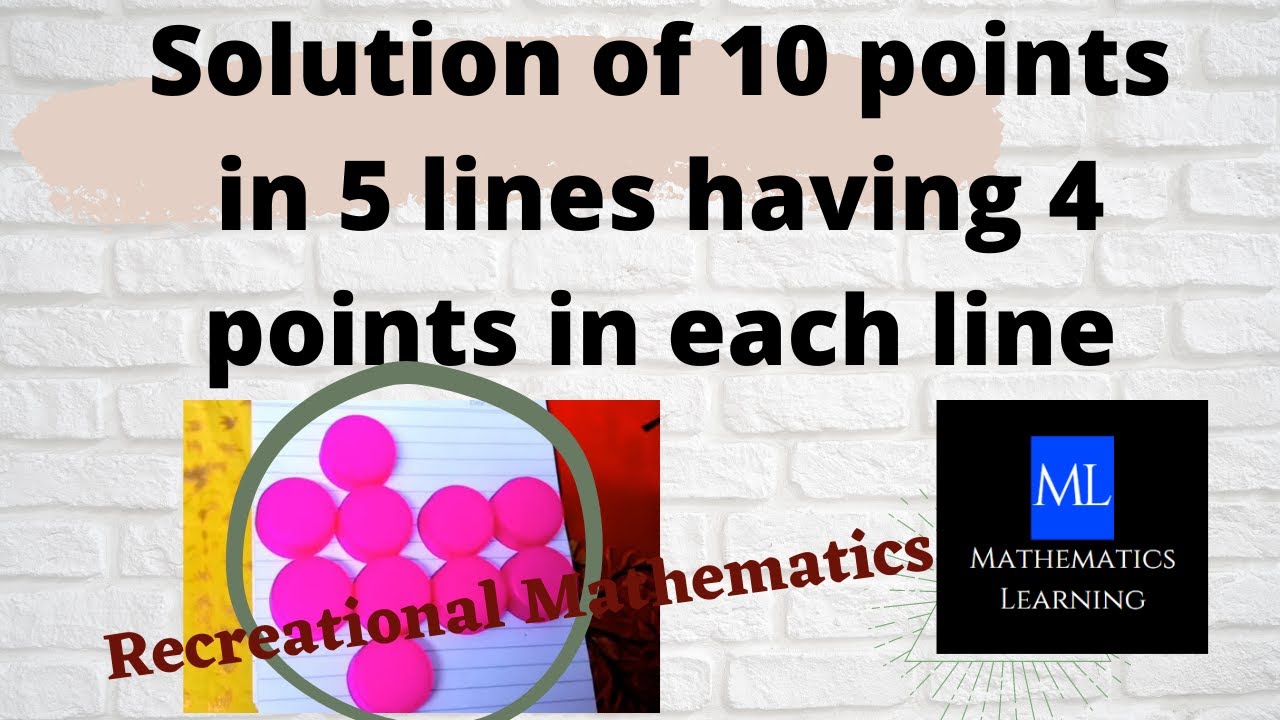 Solution of 10 points in 5 lines having 4 points in each line - YouTube