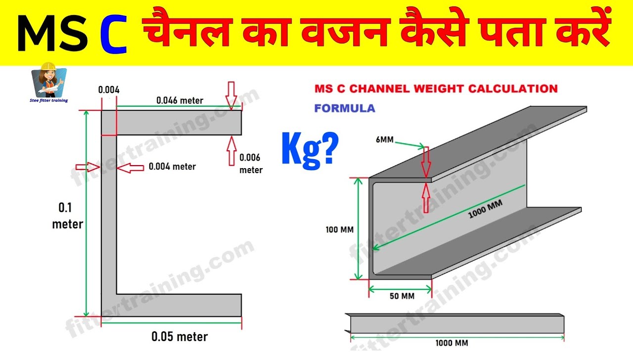 C channel weight calculation formula | How find weight MS C Channel ...