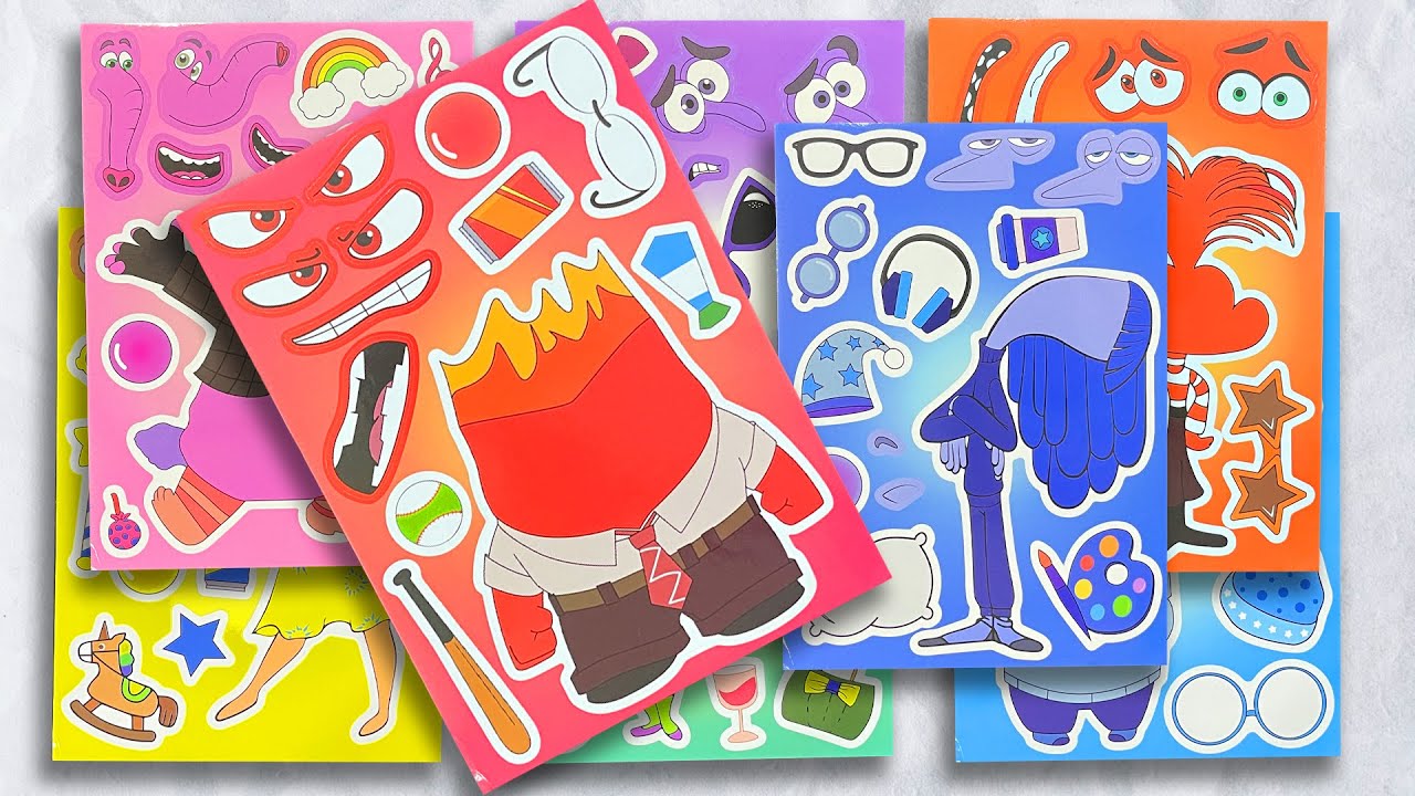 🌈 Decorate Sticker Book With INSIDE OUT 2: Anger, Disgust, Fear, Joy ...
