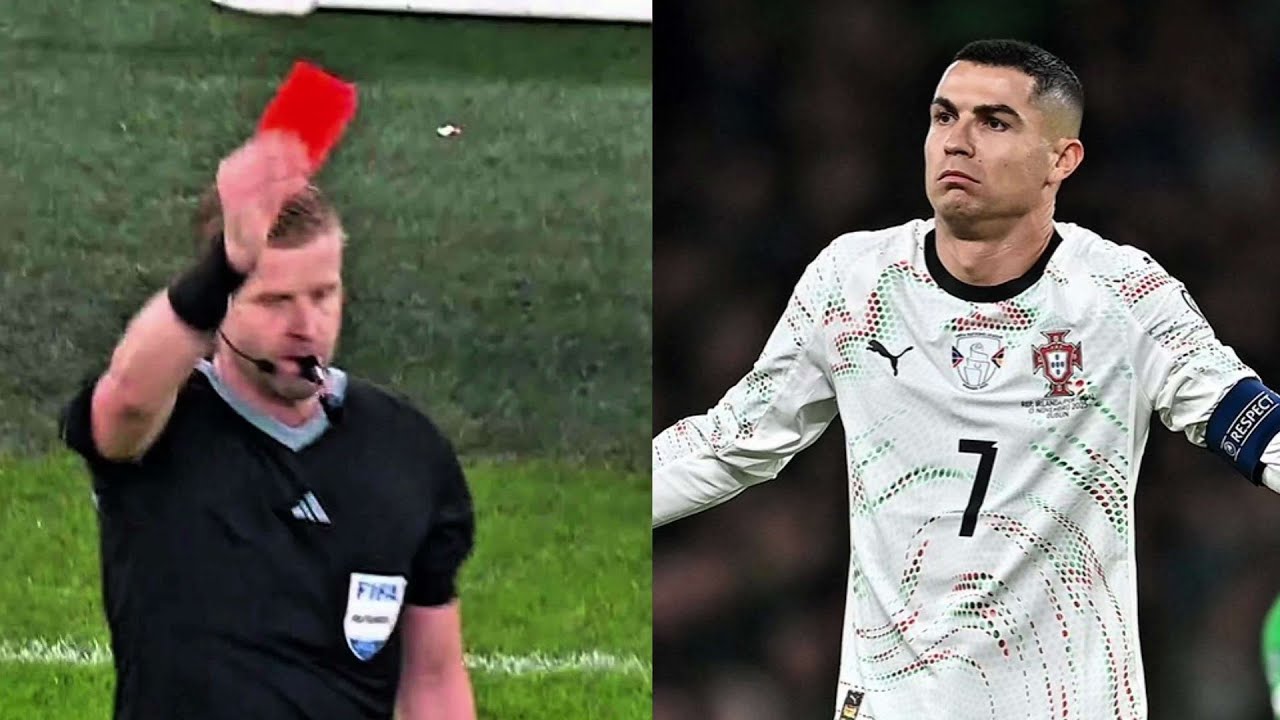 Cristiano Ronaldo Gets First-Ever Red Card for Portugal | Portugal Vs ...