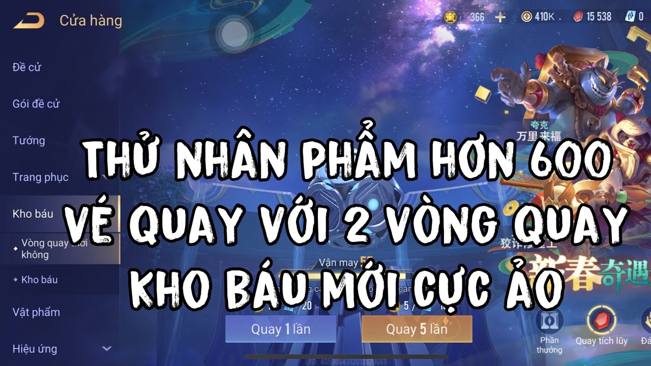 Thử nhân phẩm với hơn 600 vé quay 2 vòng quy kho báu mới cực ảo - YouTube