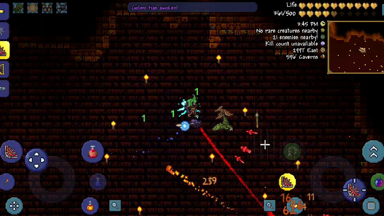Golem boss fight (Terraria) - YouTube