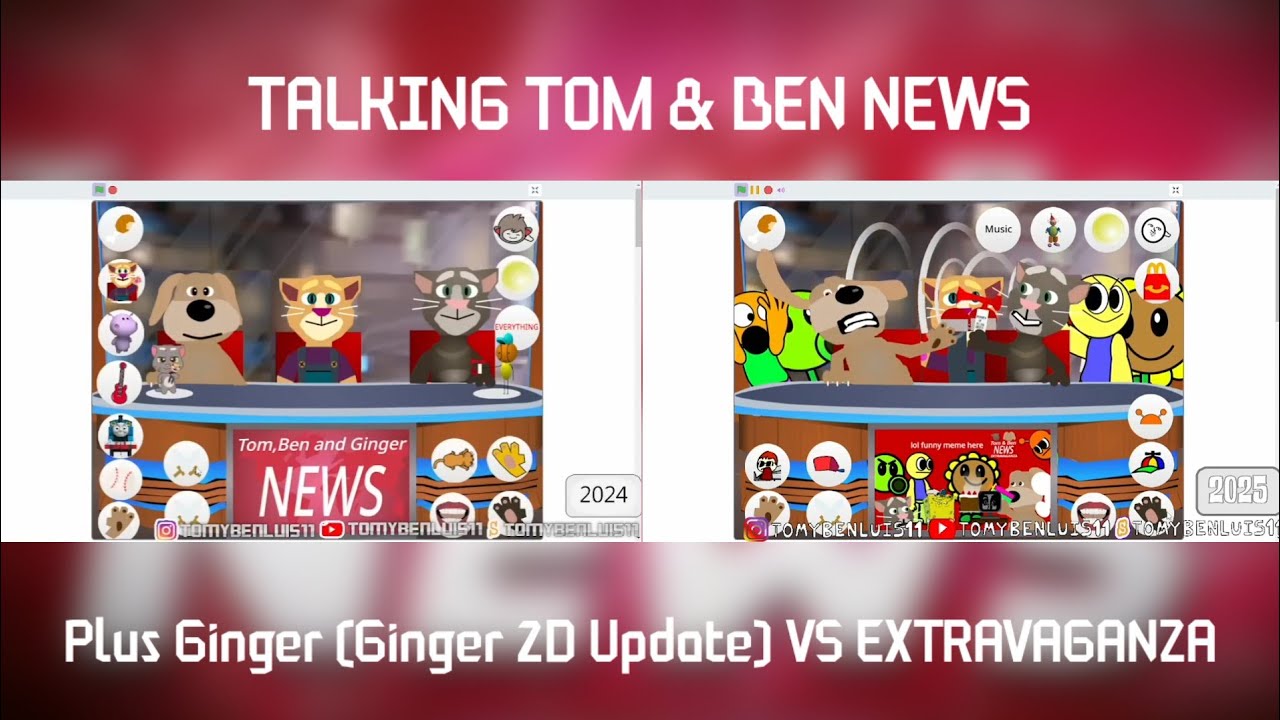 Talking Tom and Ben News | Plus Ginger (Ginger 2D Update) VS ...