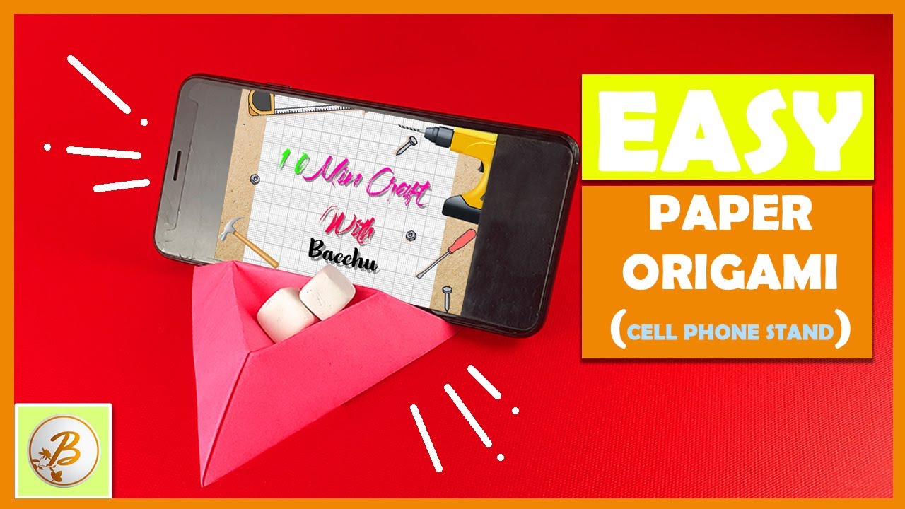 How to Make Origami Cell Phone Stand | Mobile Phone Stand | Paper ...