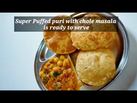 How to make Poori/puri & chole masala | wheat Poori with spicy chole ...