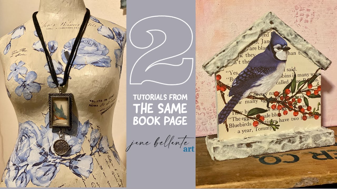 How To Turn One Vintage Book Page Into Two Beautiful Projects - YouTube