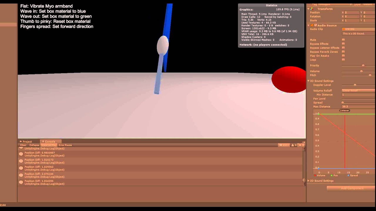 MYO audio sword game test 1 - YouTube