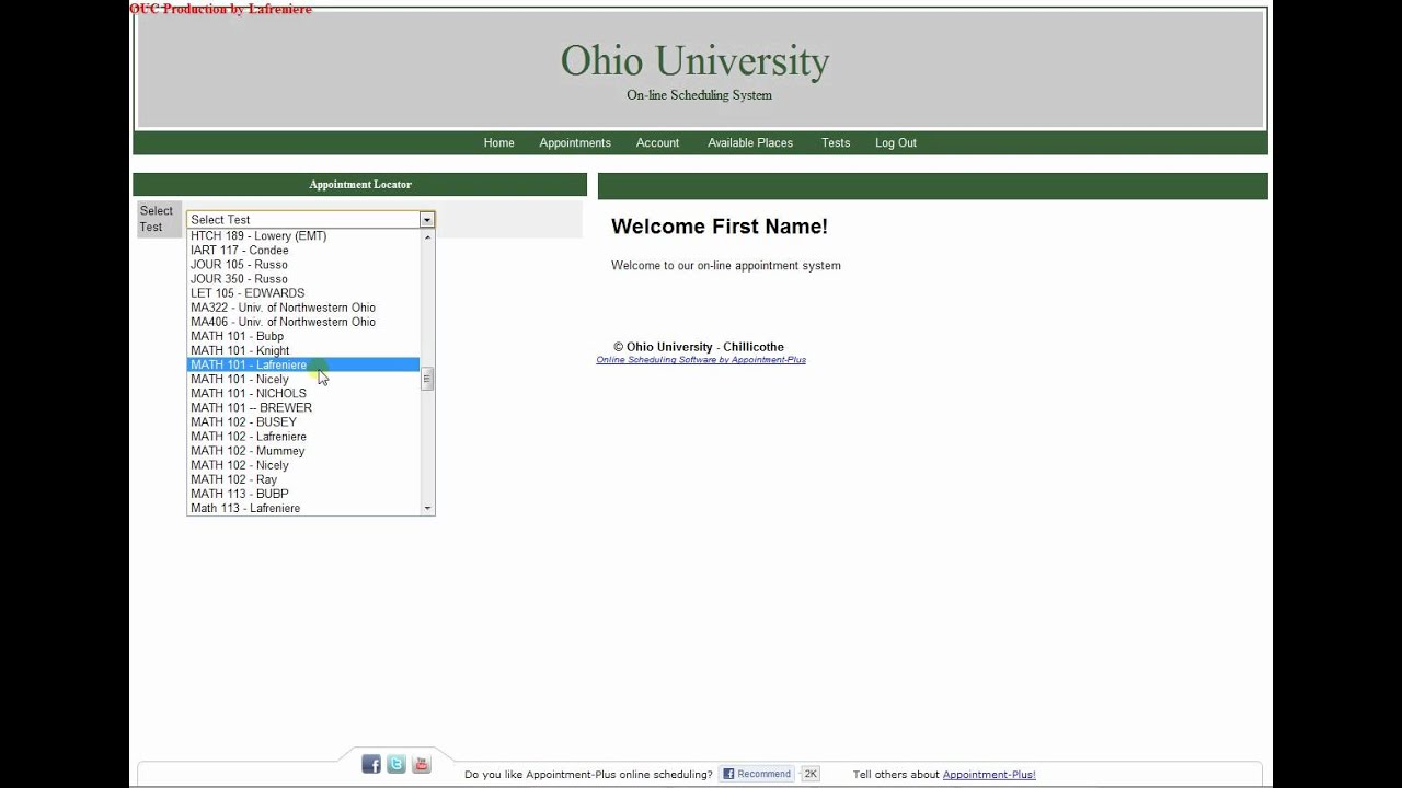 OUC Testing Center Online Scheduling - YouTube