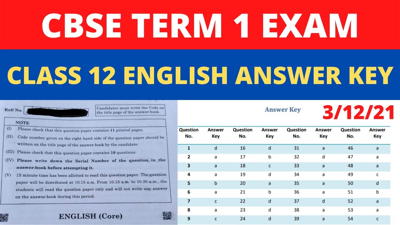 CBSE Class 12 English Paper Term 1 Answer Key 2021 YouTube cbse-class-12-english-paper-term-1-answer-key-2021-youtube