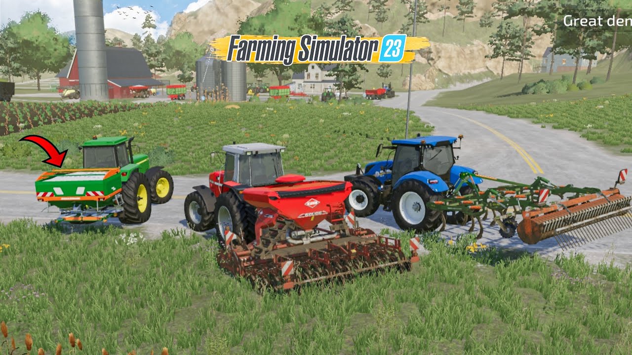Using Small Tractor & Small Equipments | Farming Simulator 23 Gameplay ...