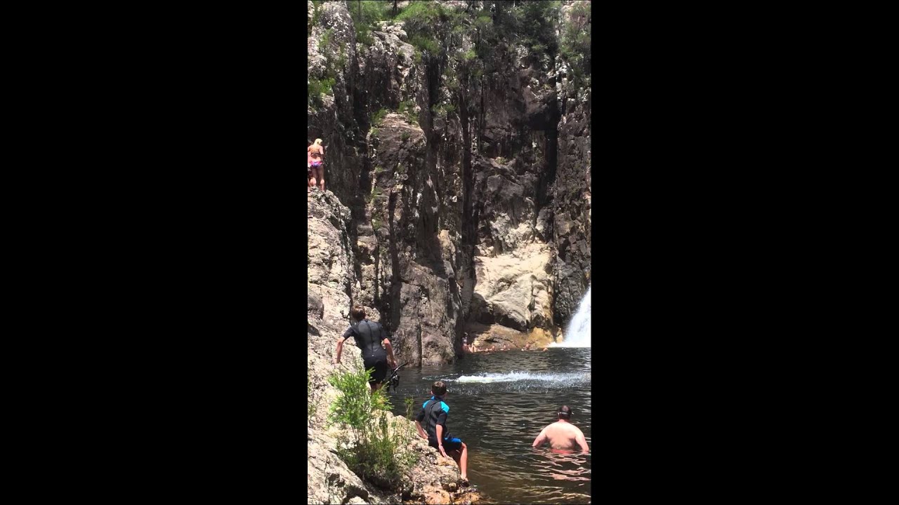 Nethercote falls - Anya eventually jumps (turn the sound on!) - YouTube