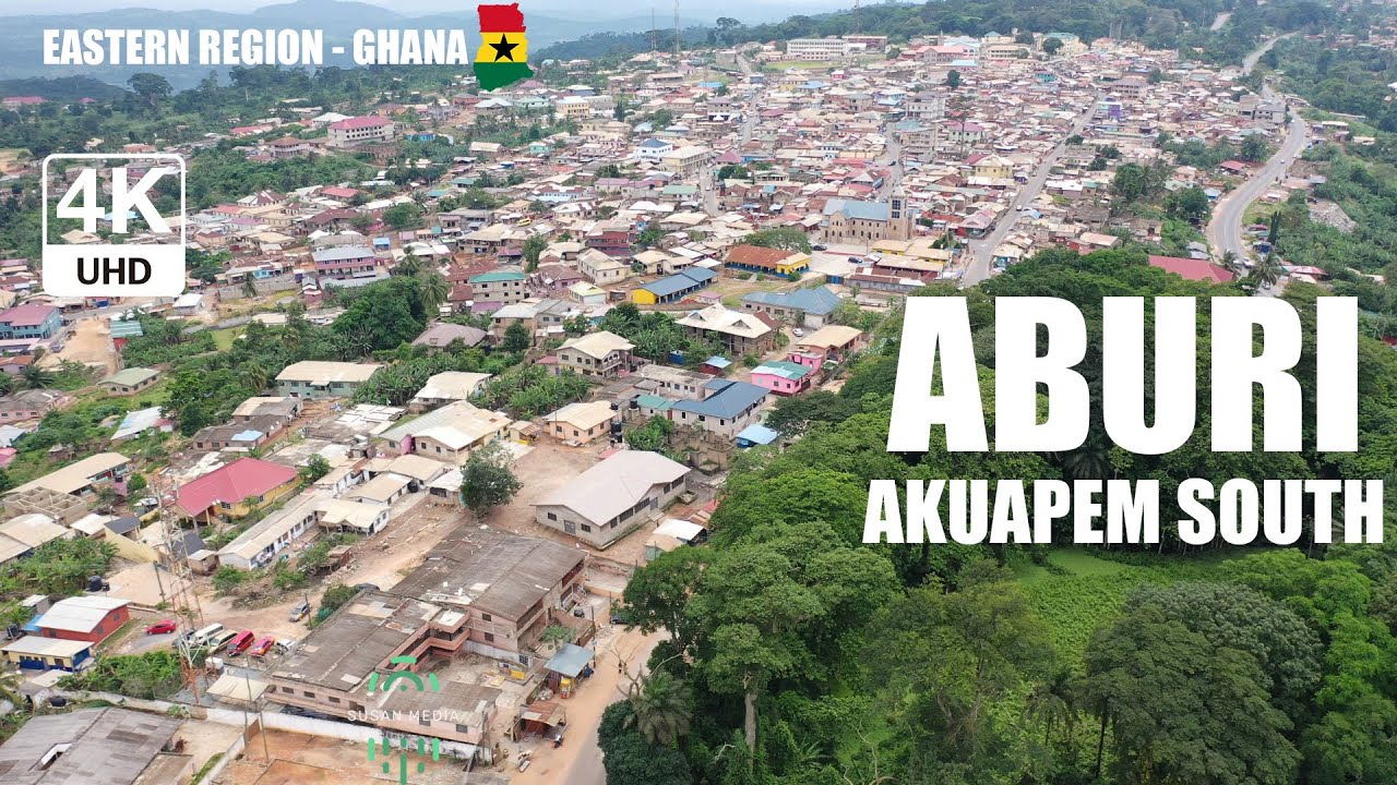 Aburi Aerial view in the Akuapem South Eastern Region of Ghana 4K - YouTube