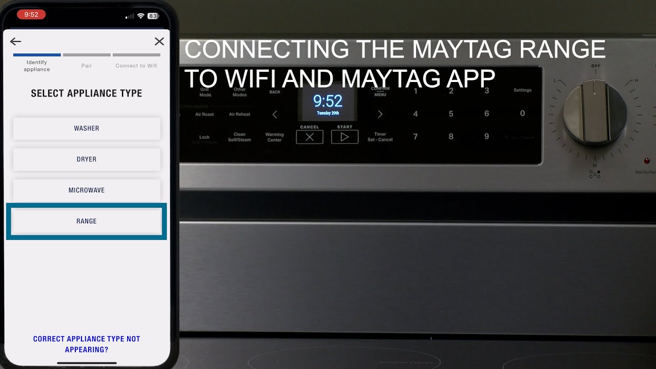 Connecting Maytag Range to WiFi and Maytag App - YouTube