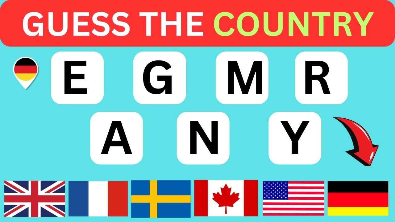Guess the Country by Scramble the Name - YouTube