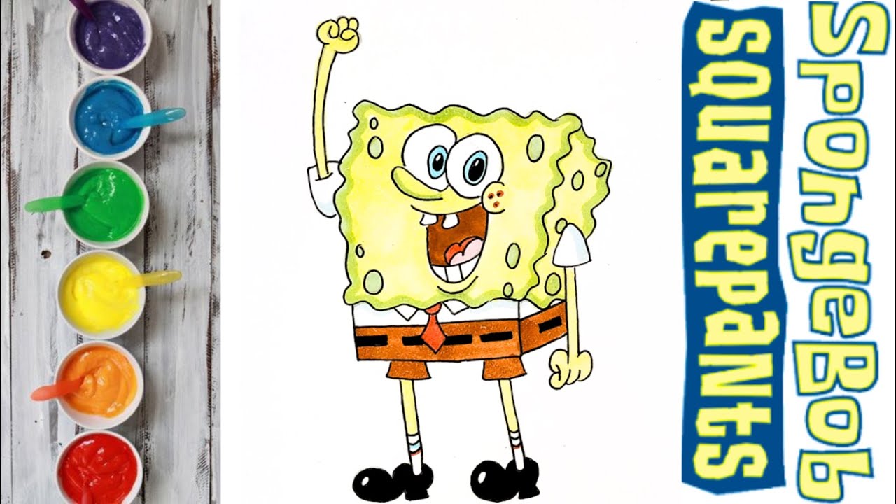 How to Draw SpongeBob | Easy & Fun Colours | #spongebob #art #drawing # ...