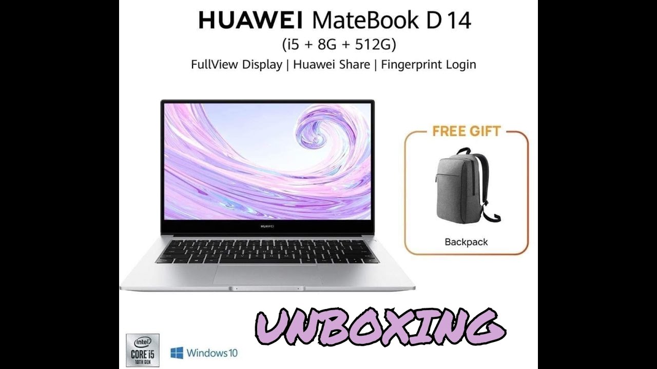 Huawei Matebook D14 i5 10th Gen Unboxing - YouTube
