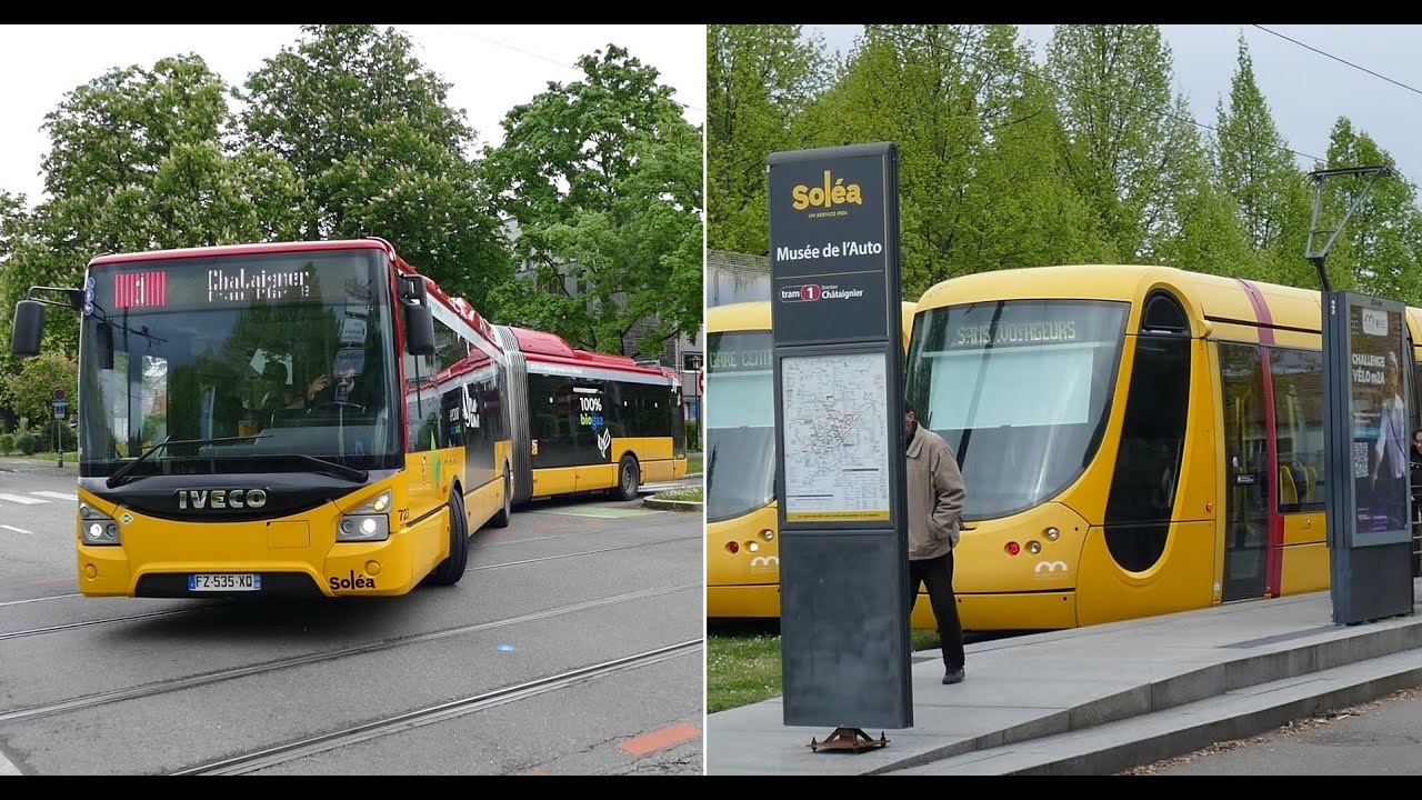Bus Soléa Plan B1 à Mulhouse. - YouTube