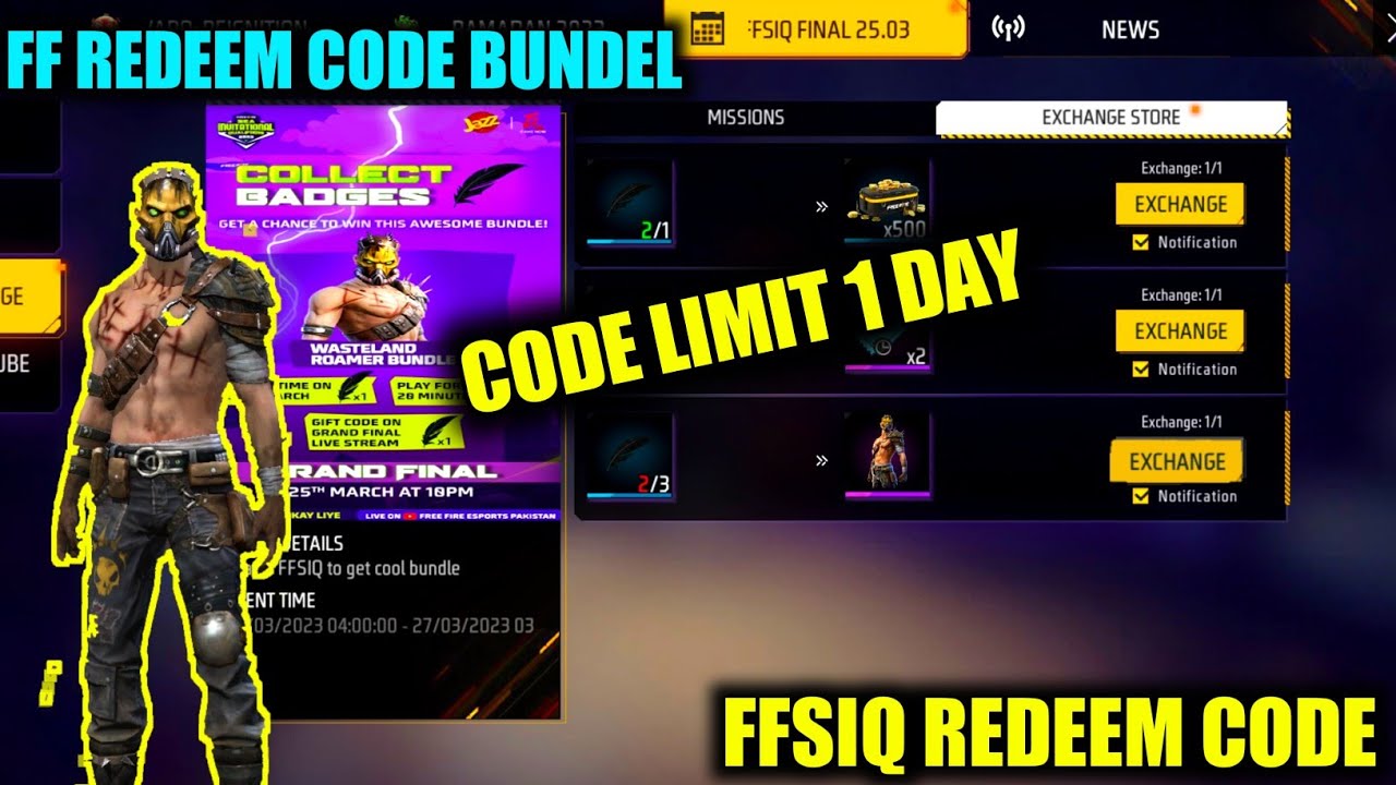 FREE FIRE FFSIQ BUNDLE REDEEM CODE | FFSIQ BUNDLE TOKEN REDEEM CODE | FFSIQ REDEEM CODE | baba ...