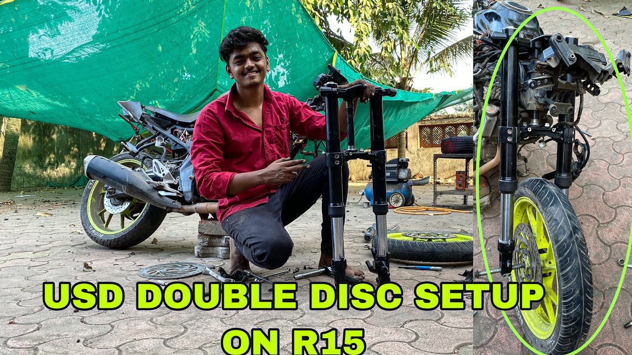 Finally KTM Double Disc USD Setup In R15 V3 || Project R1M - YouTube