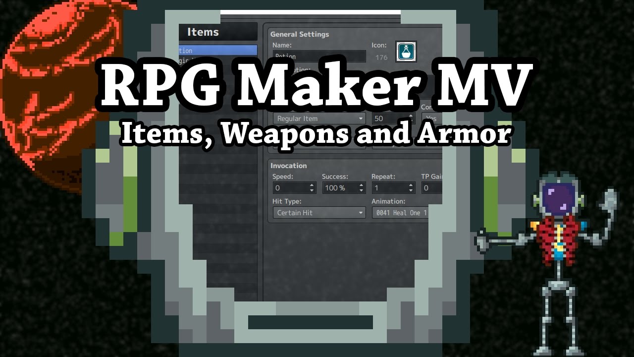 RPG Maker MV Items, Weapons and Armor - YouTube