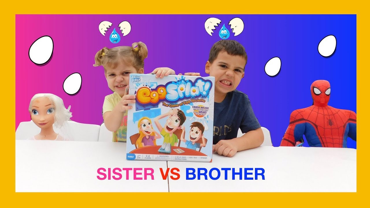 EGG SPLAT! The Game of Egg Roulette. Fun Challenge! Sister vs Brother ...