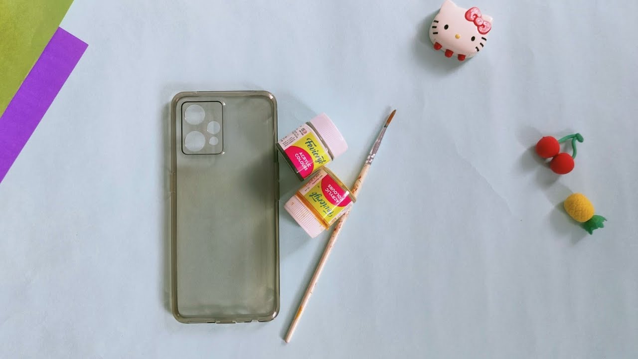Mobile cover painting | Painting on my phone cover | - YouTube