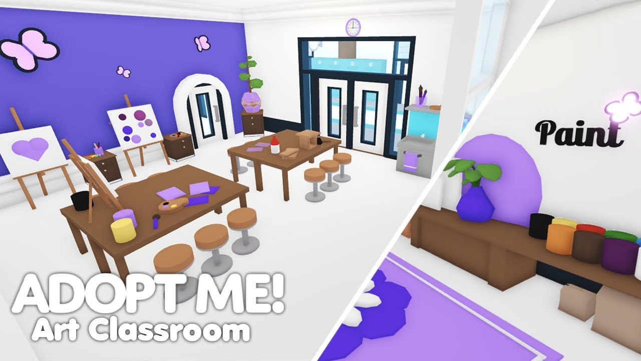 NEW School ART CLASS in Adopt me! #roblox #speedbuild #classroom # ...