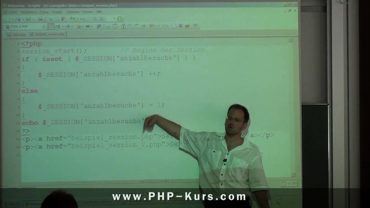 Session-Programmierung in PHP als Beispiel - www.PHP-Kurs.com - YouTube