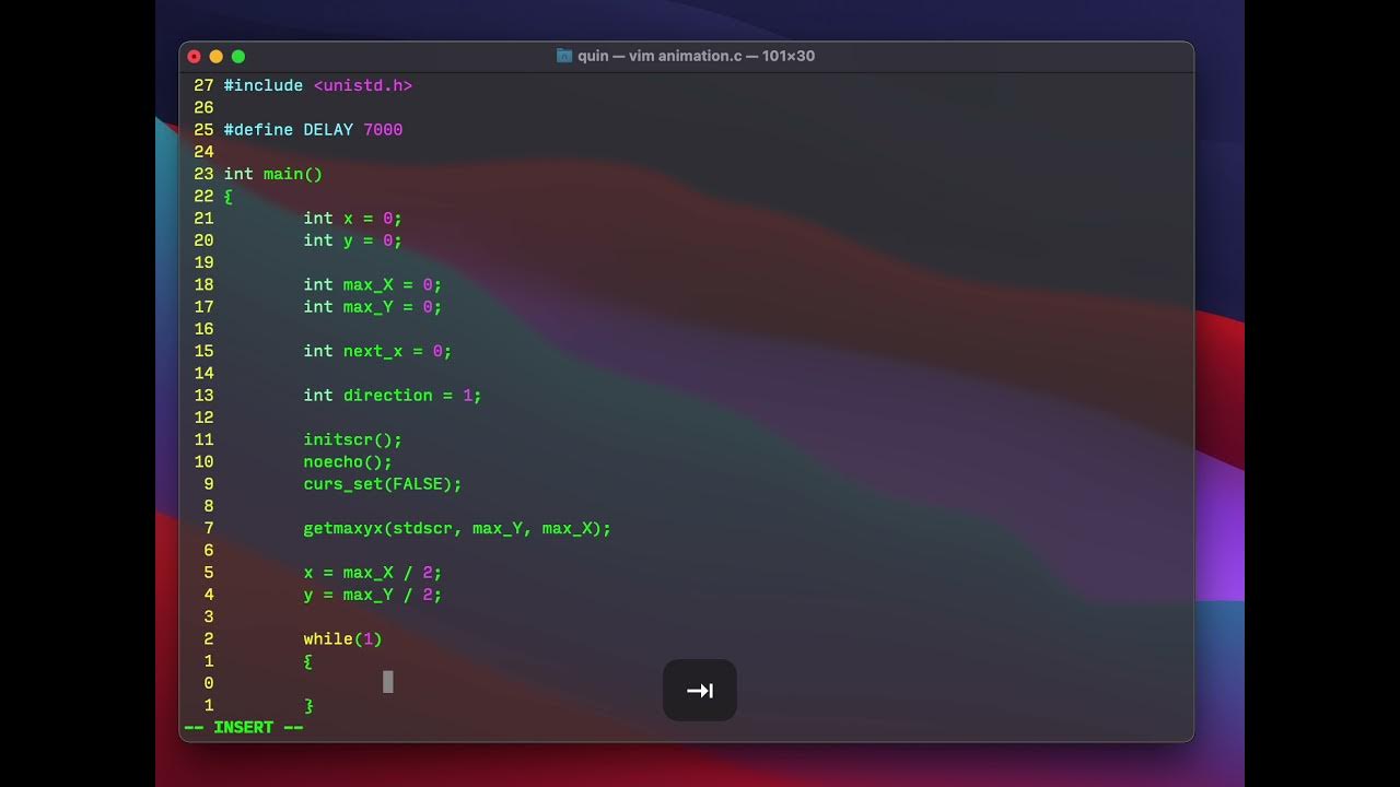 Animation in ncurses: x-axis - YouTube